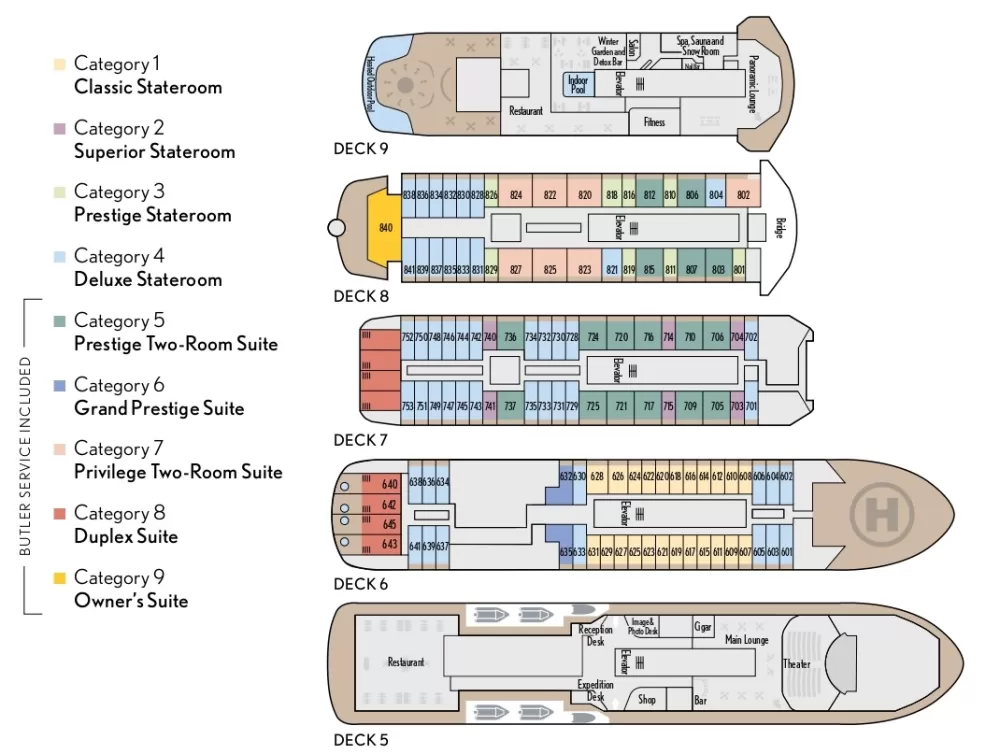 Le Commandant Charcot Prices, Itineraries, Photos, Deck Plans, Cabins ...
