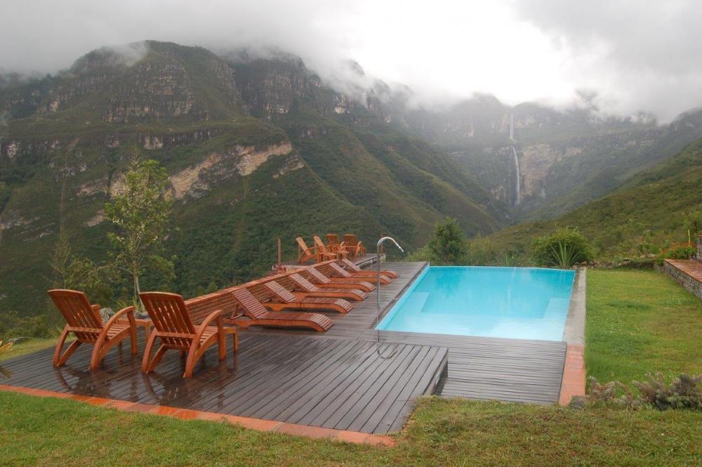 Gocta Andes Lodge - Spectacular Peru tour views of Gocta Waterfalls at ...